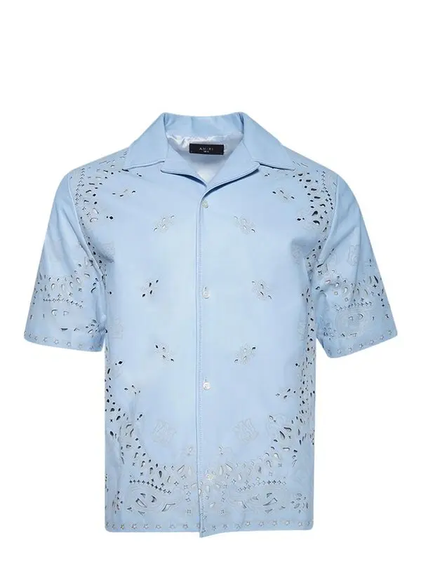 Amiri Bandana Laser Camp Shirt - Blue