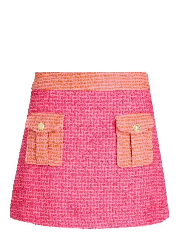 Derek Lam 10 Crosby Rima Two-tone Mini Skirt - Coral