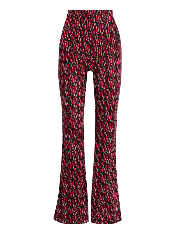Diane Von Furstenberg Printed Flared Pants - Fuchsia