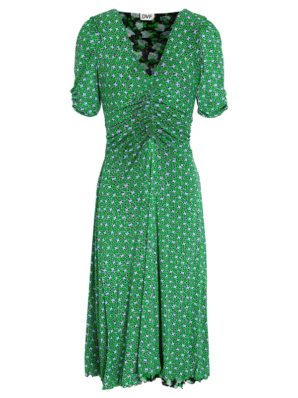Diane Von Furstenberg Koren Reversible Ruched Dress - Green