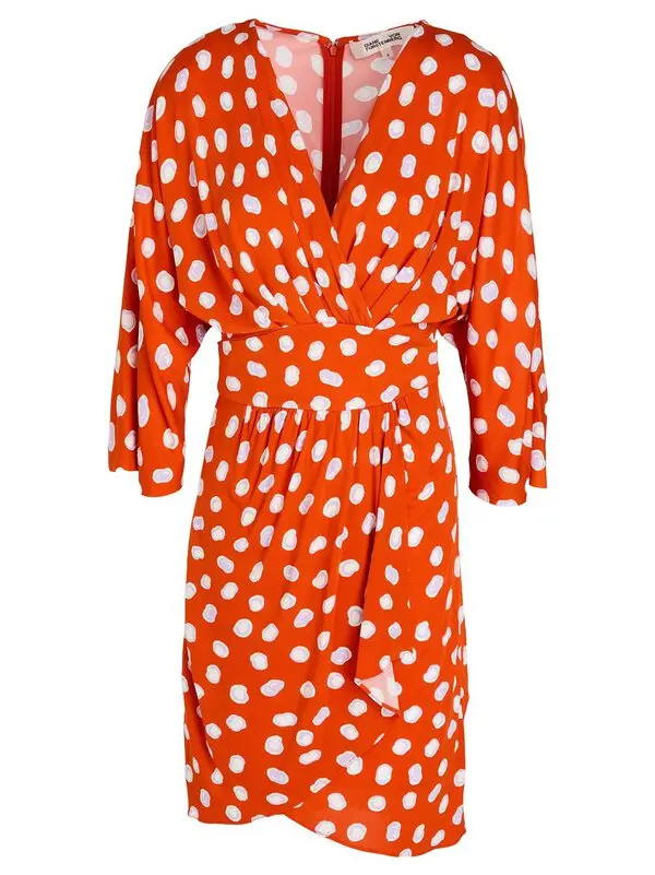 Diane Von Furstenberg Barrington Wrap-effect Printed Mini Dress - Orange