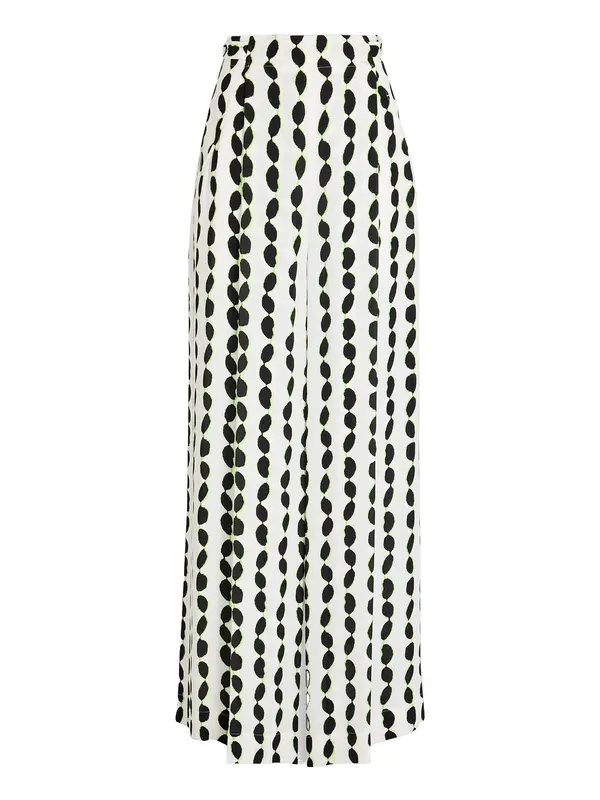 Diane Von Furstenberg Jed Printed Wide-leg Pants - White