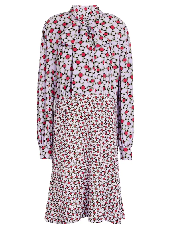Diane Von Furstenberg Alcina Printed Crepe Dress - Lavender