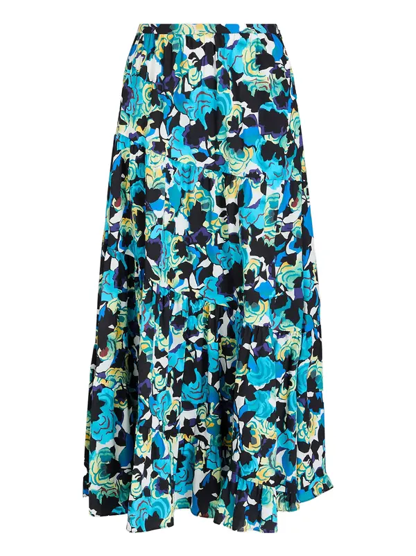 Diane Von Furstenberg Venice Printed Midi Skirt - Turquoise