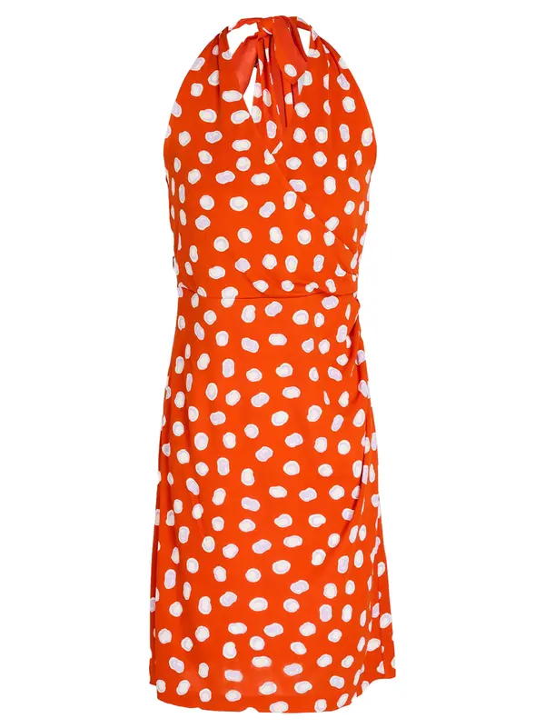 Diane Von Furstenberg Tawnia Printed Halterneck Mini Dress - Orange