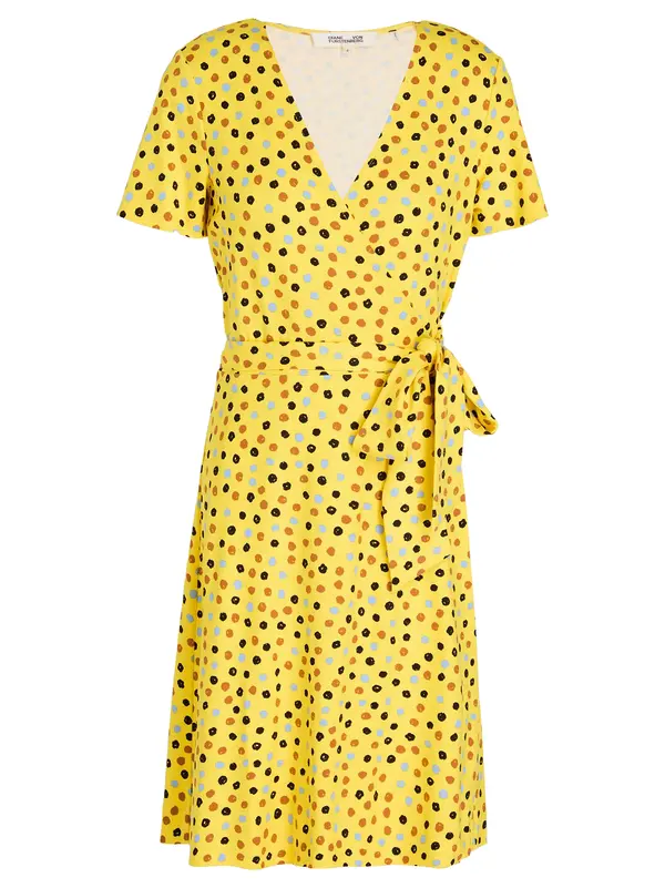 Diane Von Furstenberg Palmina Printed Mini Wrap Dress - Yellow