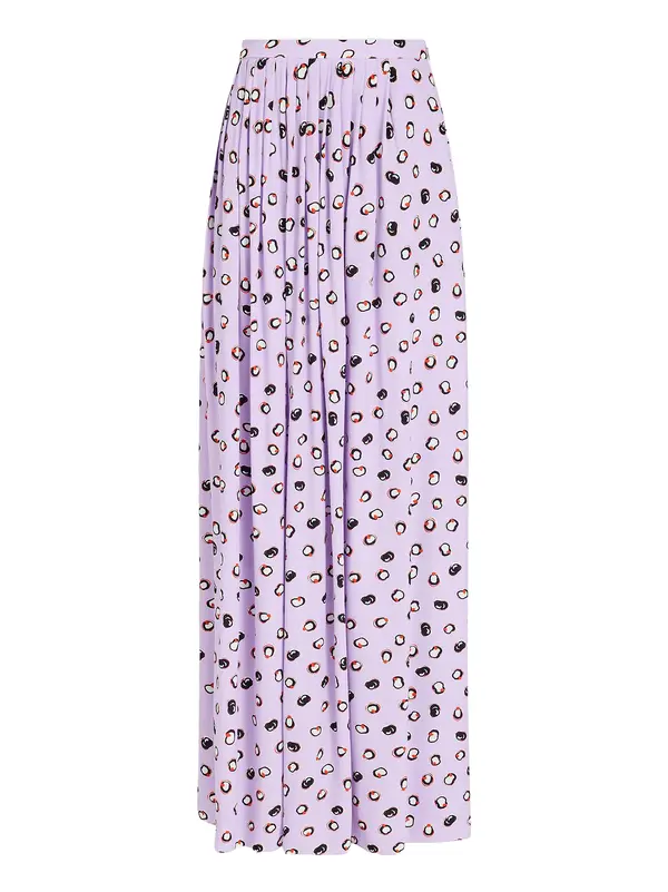 Diane Von Furstenberg Chiara Printed Crepe Maxi Skirt - Lilac