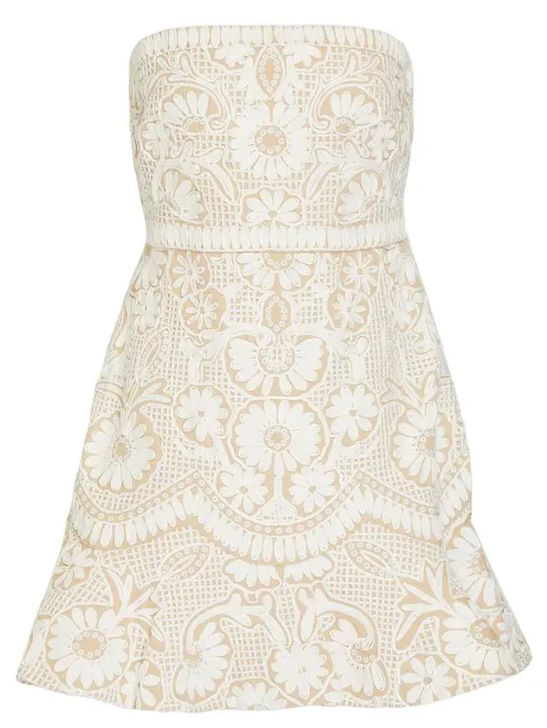 Veronica Beard Agata Strapless Mini Dress - Off-white
