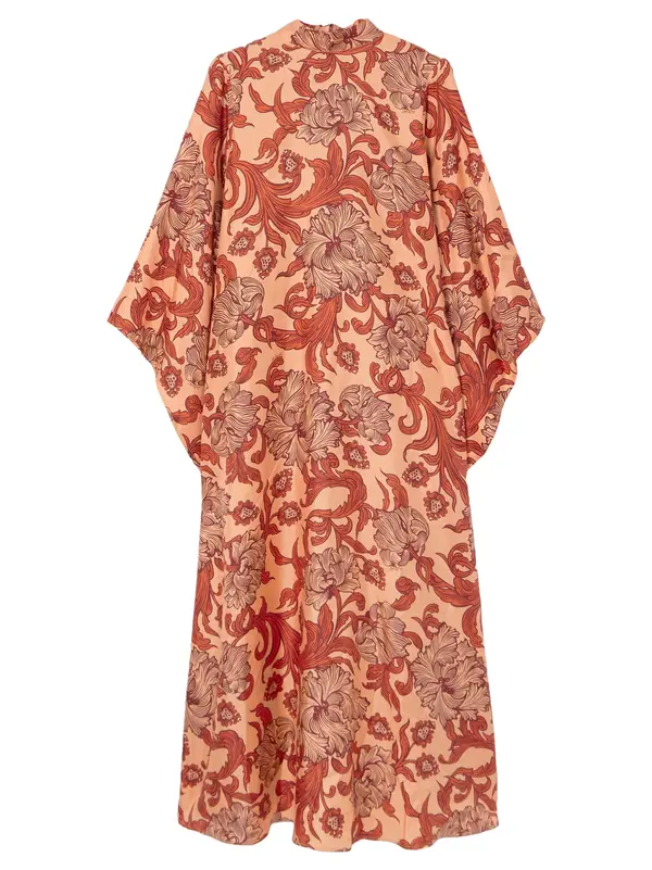 La DoubleJ Magnifico Printed Silk-twill Maxi Dress - Orange