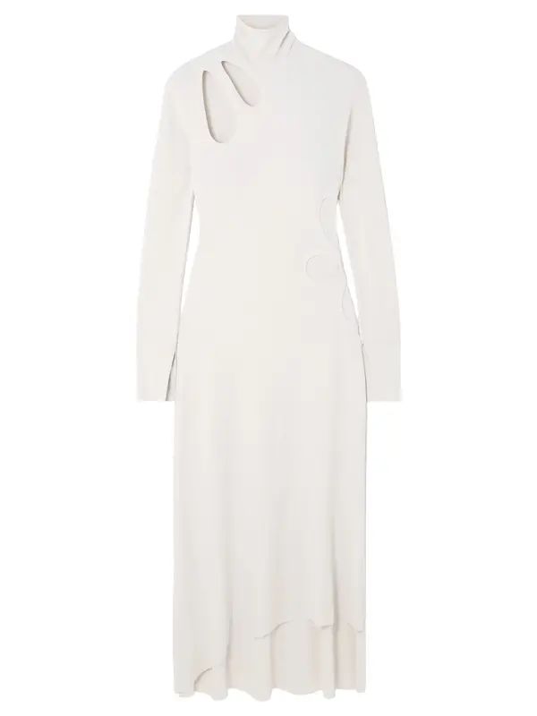 Victoria Beckham Cutout Asymmetric Midi Dress - Off-white