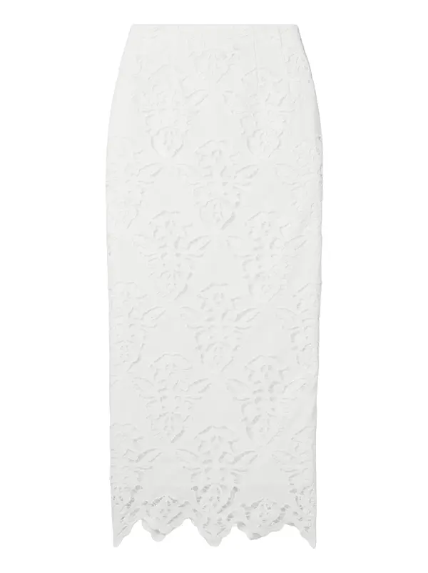 Cara Cara Sienna Broderie Anglaise Cotton-poplin Midi Skirt - White