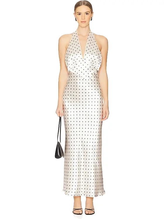 Bardot Citron Midi Dress - Ivory Spot