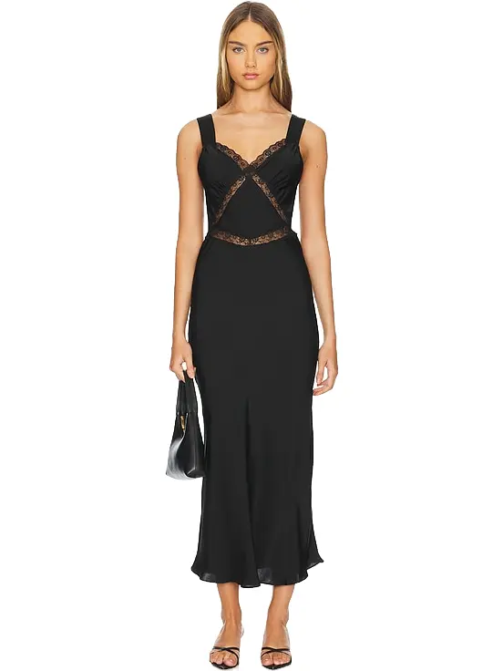 Bardot Emory Lace Slip Dress - Black