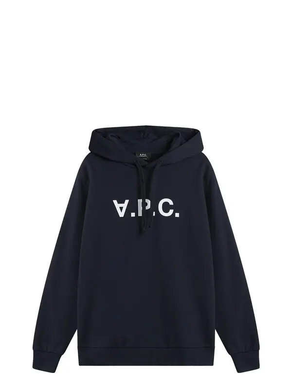 A.p.c. Vpc Logo Hoodie - Dark Navy/ecru
