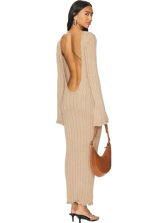 SNDYS. Baha Long Sleeve Maxi Dress - Tan