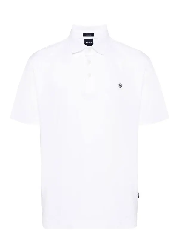 BOSS Logo-appliqué Polo Shirt - White