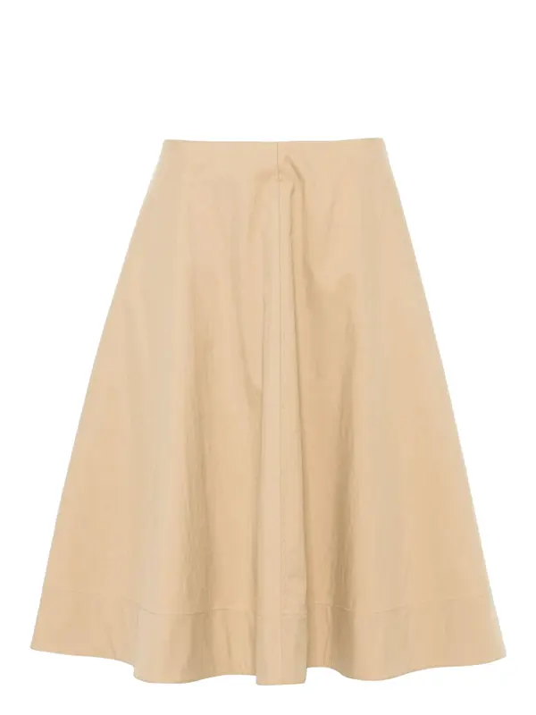 Khaite Renta Twill Midi Skirt - Neutrals