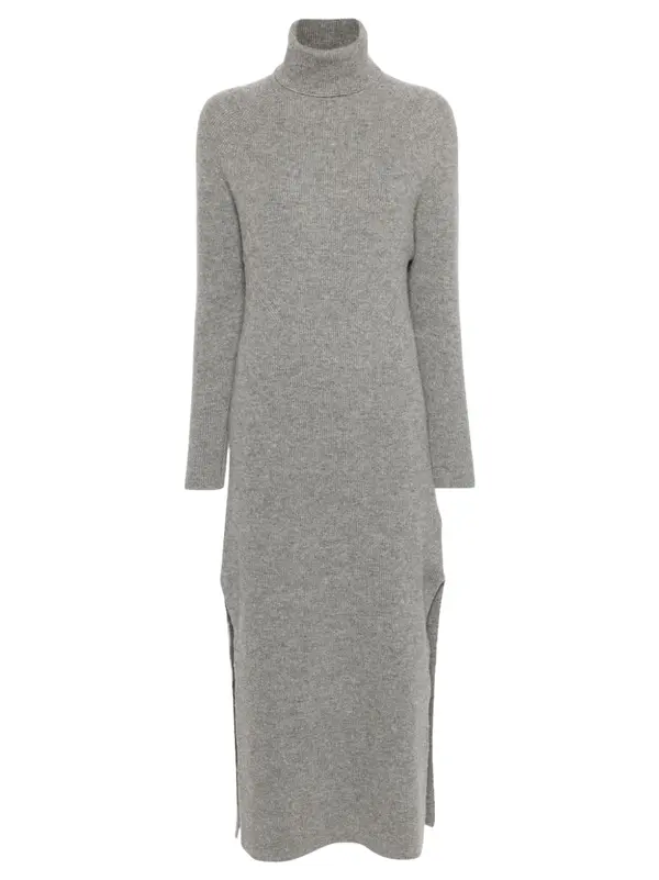 GOLDEN GOOSE Ribbed-knit Knitted Dress - Grey