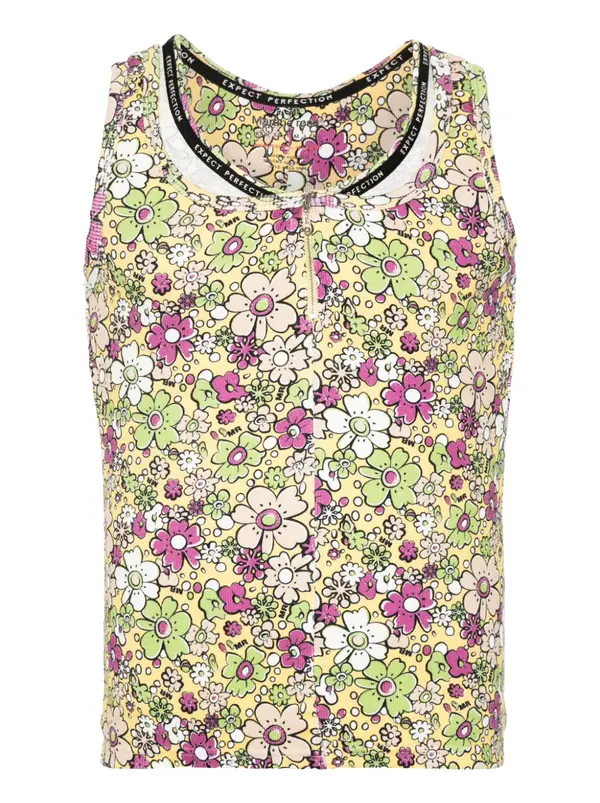 Martine Rose Layered Floral-print Tank Top - Yellow