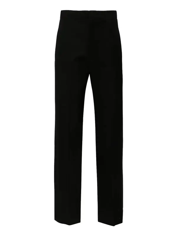 Victoria Beckham Grain De Poudre Tapered Trousers - Black
