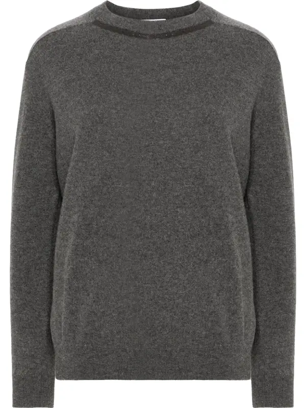 Brunello Cucinelli Monili-detail Jumper - Grey
