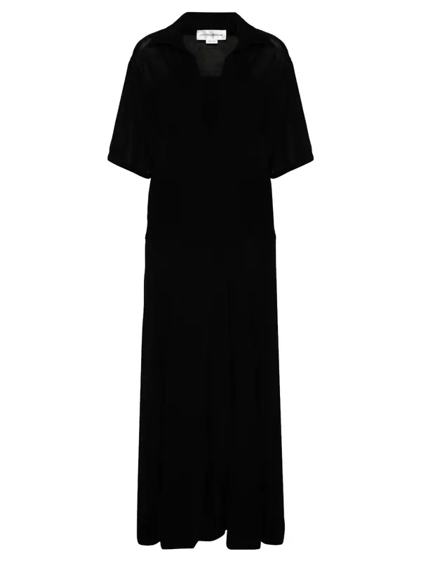 Victoria Beckham Panelled Knitted Maxi Dress - Black