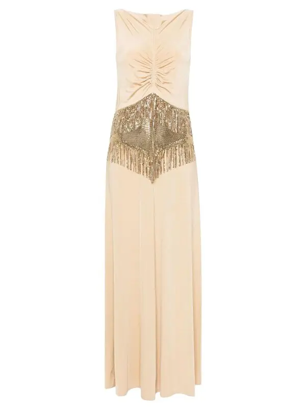 Rabanne Chainmail-embellished Maxi Dress - Neutrals