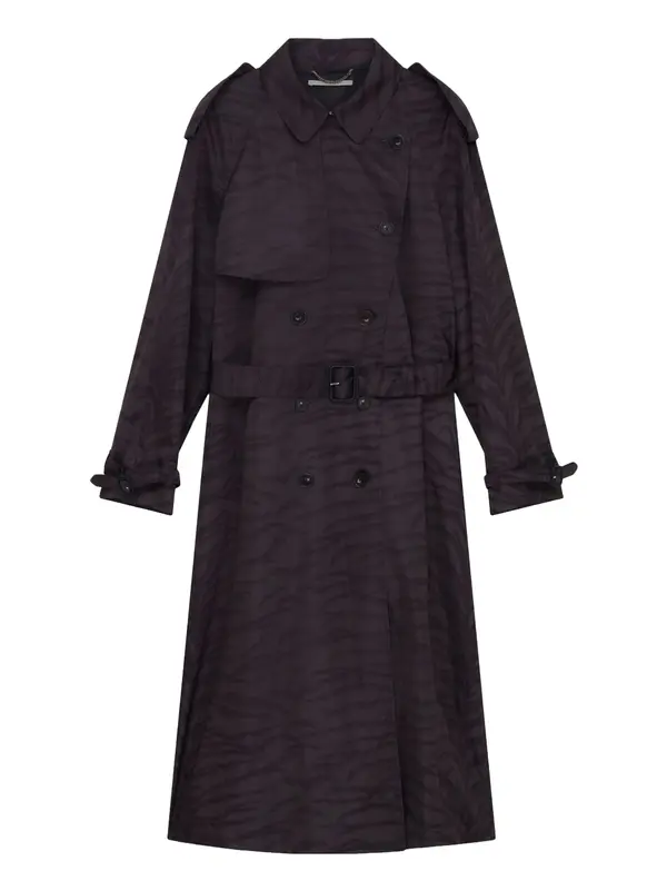 Stella McCartney Tiger-print Trench Coat - Black