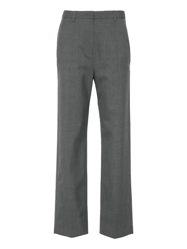 Valentino Garavani Virgin-wool Straight Trousers - Grey