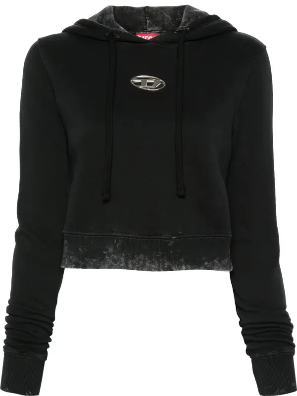 DIESEL F-slimmy-hood-p5 Hoodie - Black