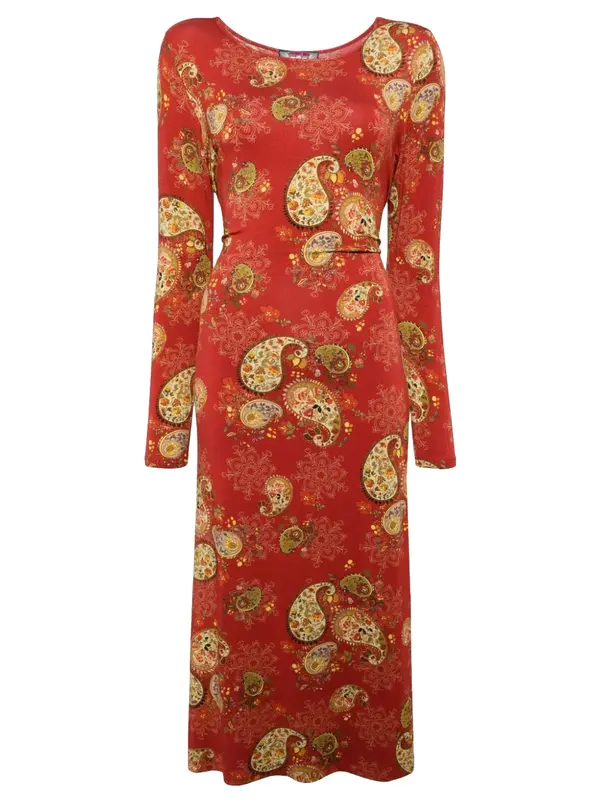 Johnny Was Paisley-print Midi Dress - Red