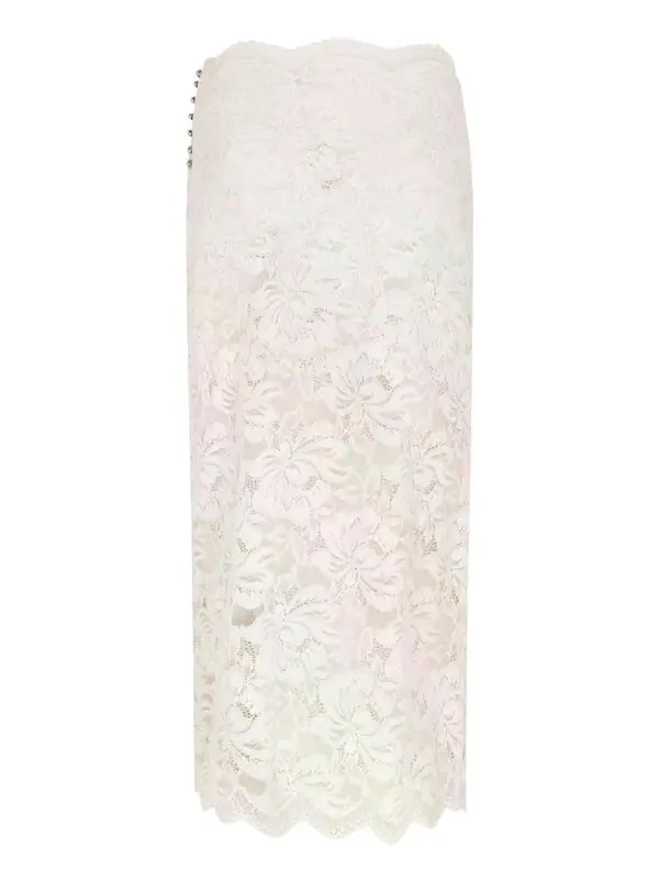 Rabanne Floral Lace Skirt - White