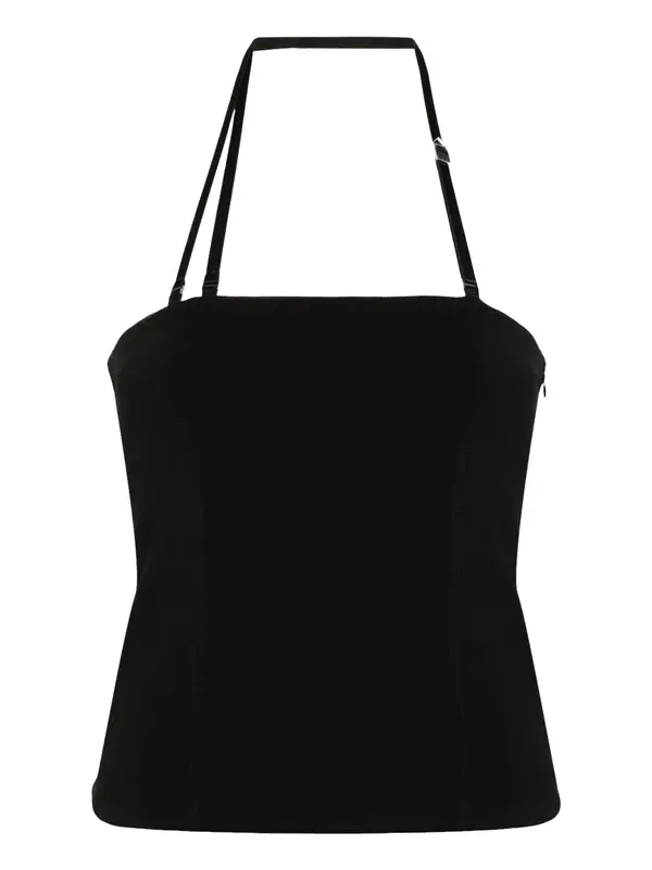 Attico Panelled Halterneck Tank Top - Black
