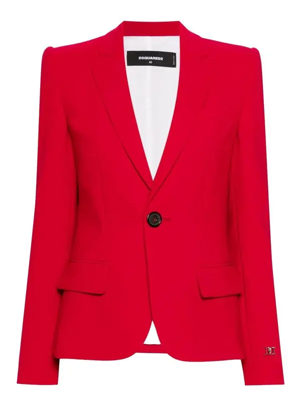 Dsquared2 Logo-plaque Single-breasted Blazer - Red