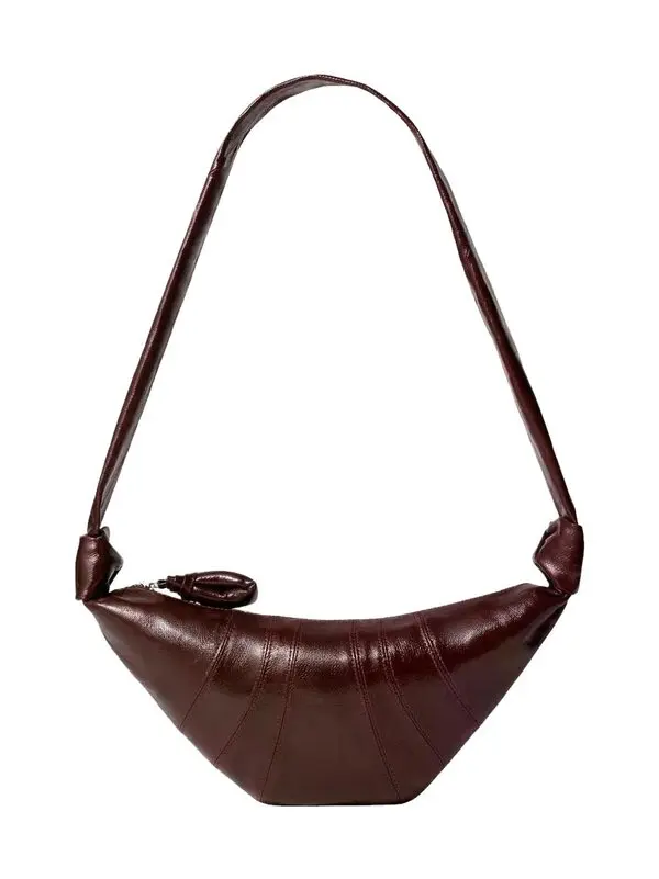 LEMAIRE Small Croissant Bag In Coated Cotton - Brown