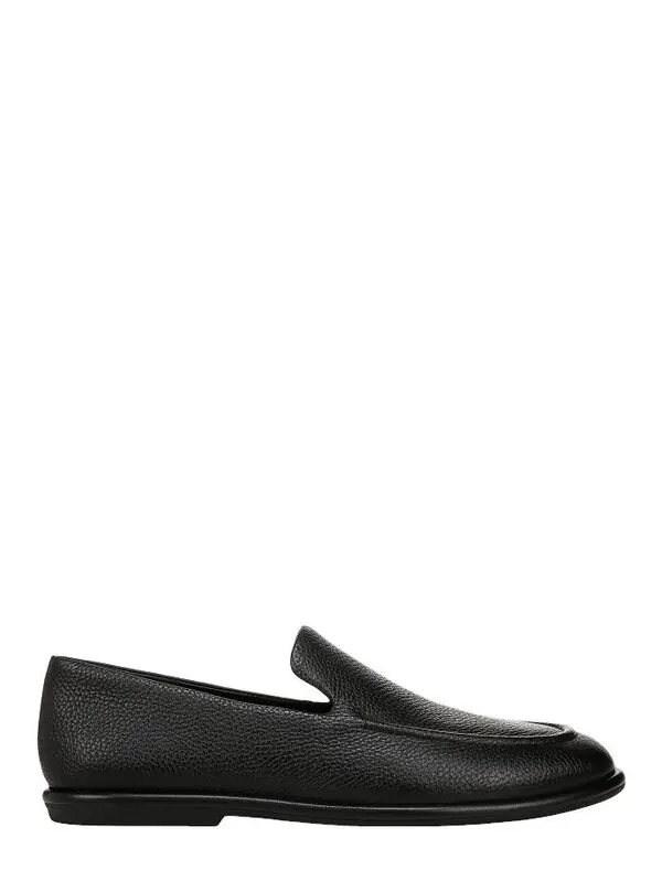 Vince Hann Pebbled Leather Loafers - Black