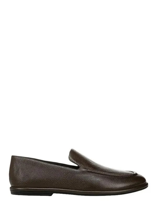 Vince Hann Pebbled Leather Loafers - Cocoa Brown