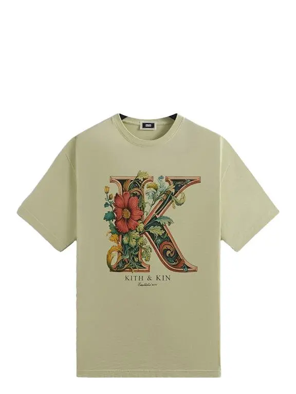 Kith Floral K Vintage Tee Shirt - Stoneware