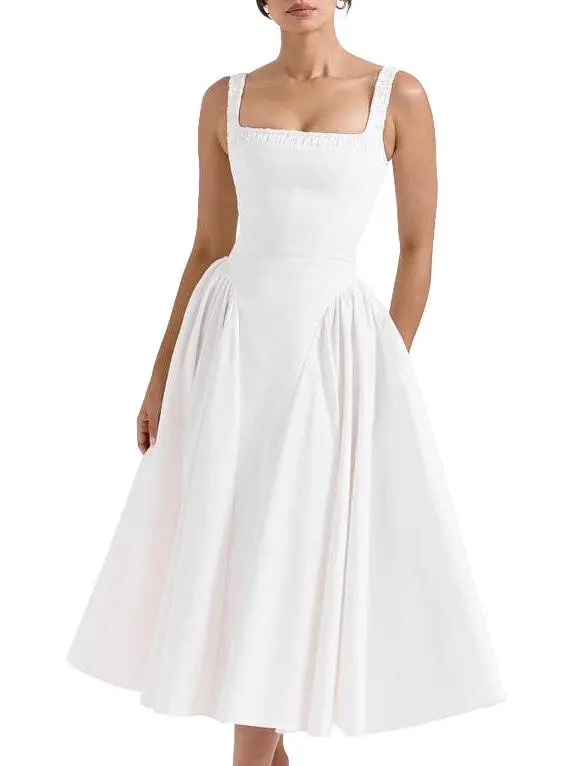 House Of Cb Dorothy Floral Cotton Dress - White