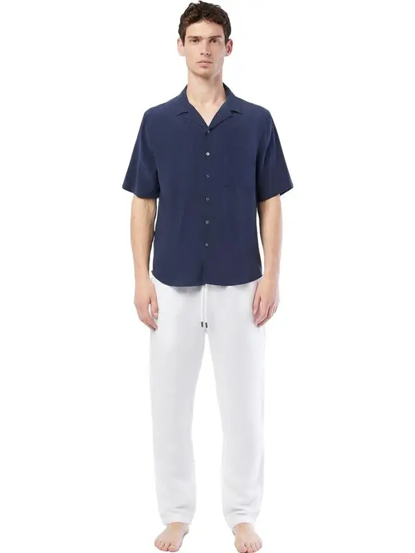 Onia Air Linen Convertible Vacation Shirt - Deep Navy