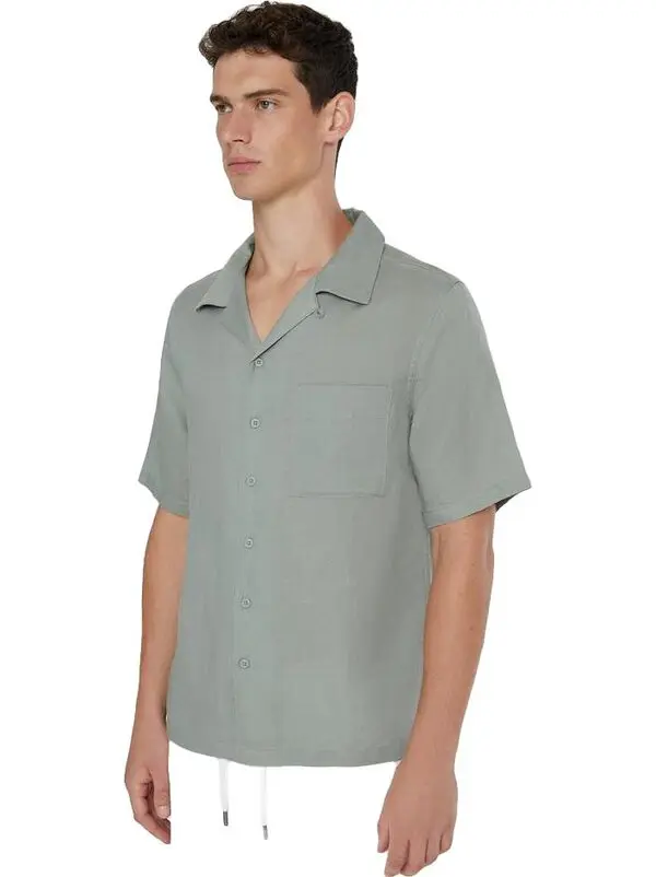 Onia Air Linen Convertible Vacation Shirt - Sage