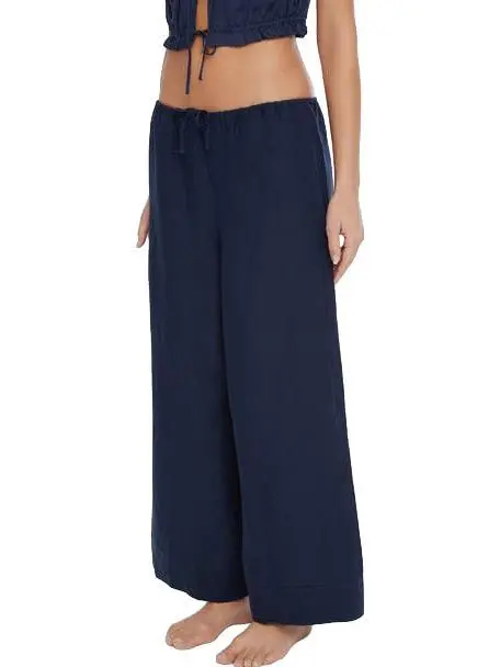 Onia Air Linen Wide Leg Drawstring Pant - Deep Navy