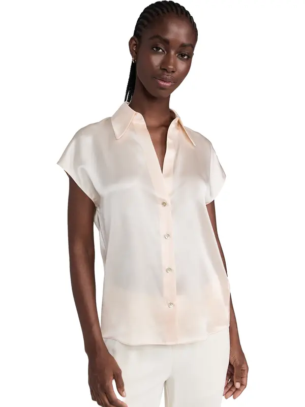 Vince Cap-sleeve Blouse - Chiffon
