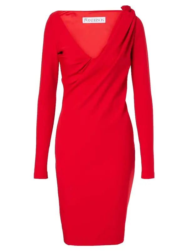JW Anderson Draped Midi Dress - Red