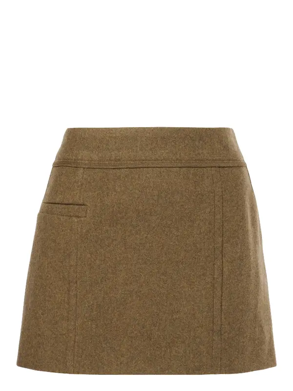 Victoria Beckham Wool Miniskirt - Brown