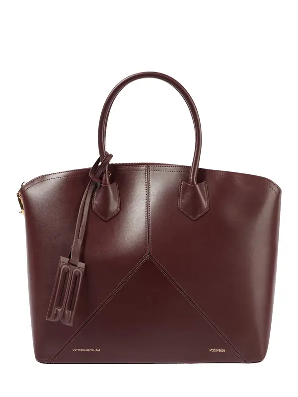 Victoria Beckham Small Leather Tote Bag - Burgundy