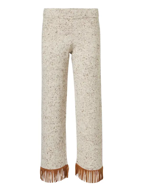 Alanui Dreamscape Fringed Wool-blend Pants - Beige