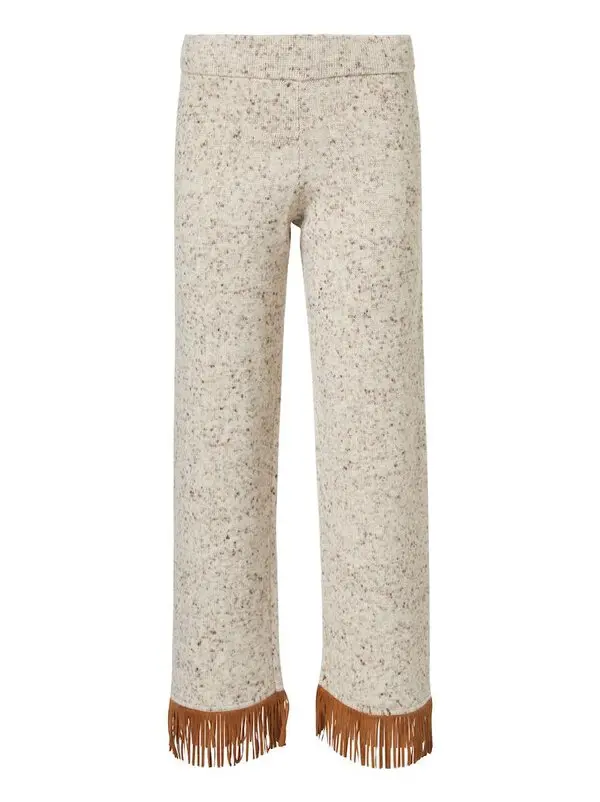 Alanui Dreamscape Fringed Wool-blend Pants - Beige