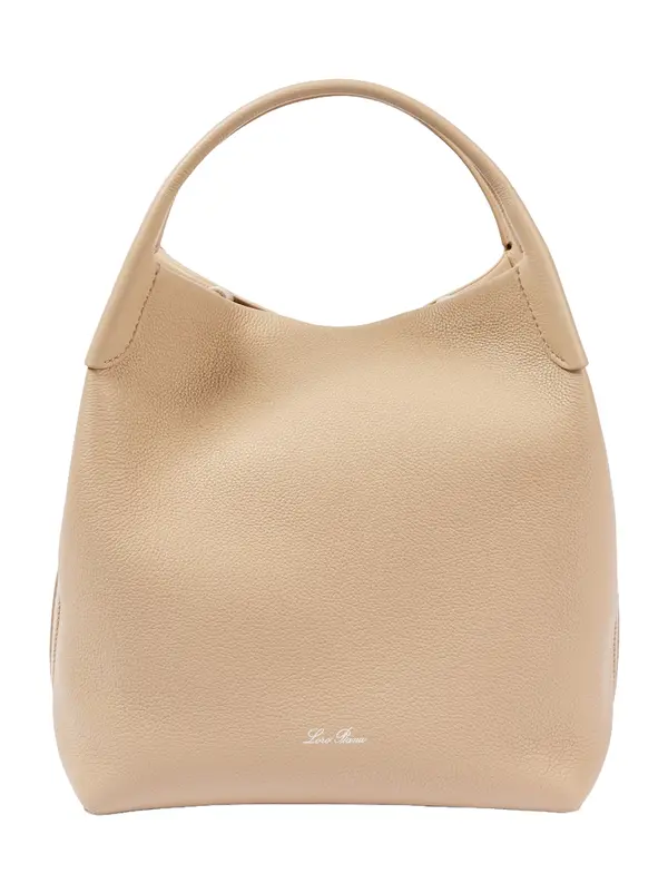 Loro Piana Bale Large Leather Shoulder Bag - Beige