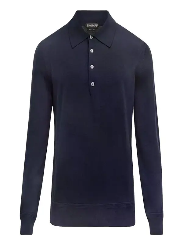 TOM FORD Apos;s Fine-gauge Wool Polo Sweater - Blue